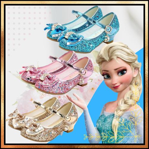 Jual Sepatu Karakter Anak Perempuan Cewek Princess Frozen Hils Pendek ...
