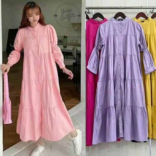 Jual Qiqi Maxi Dress Wanita Muslim Jumbo Baju Gamis Panjang Polos ...