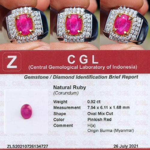 Jual Natural HQ Batu Pinkish Red Ruby Birma Burma Myanmar Heated-a 0.92 ...