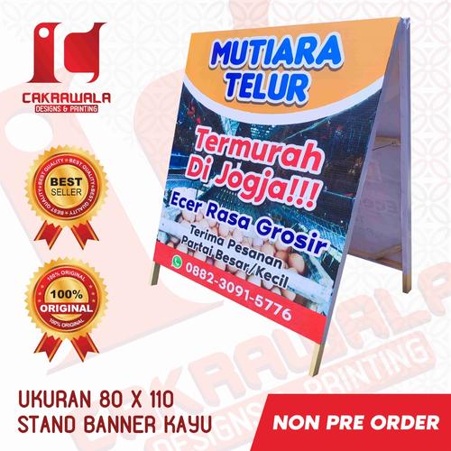 Jual STAND BANNER KAYU UKURAN 80 X 110 - STANDING BANNER RANGKA KAYU ...