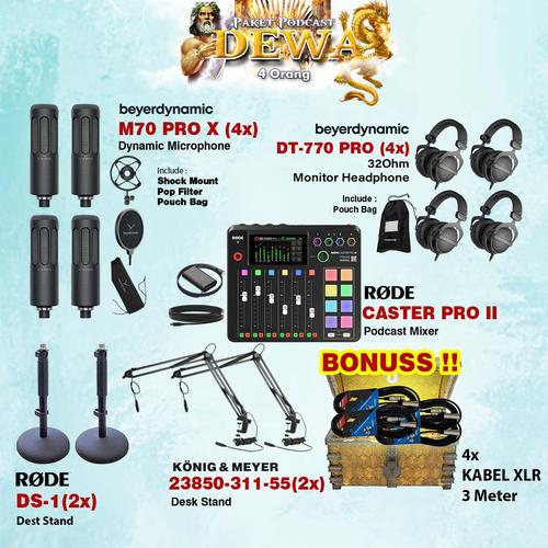 Jual PAKET PODCAST DEWA 4 ORANG - Rodecaster Pro 2 - Beyerdynamic M70 ...