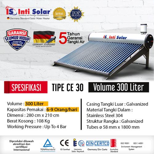 Promo INTI SOLAR 30CE Pemanas Air Surya 300 Liter WATER HEATER 30 CE ...