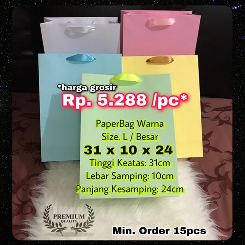 Jual paper bag / paperbag warna / tas kertas / Warna L size besar - L ...