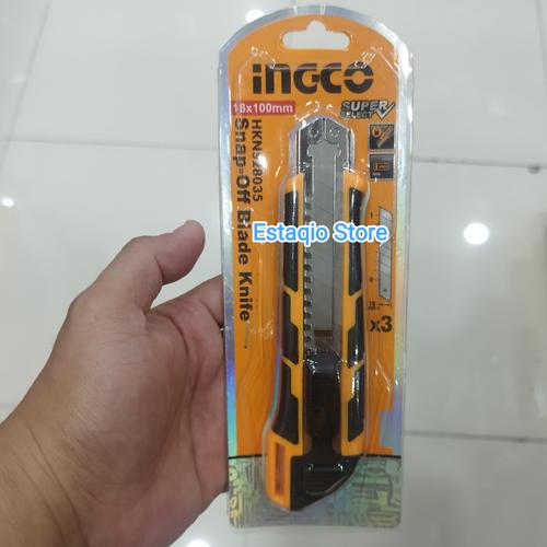 Jual INGCO HKNS28035 PISAU CUTTER 18MM SNAP-OFF BLADE KNIFE - Jakarta ...