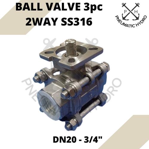 Jual BALL VALVE 3pc MODEL 2WAY SS316 MOUNTING PAD DN20 3/4" - Jakarta ...