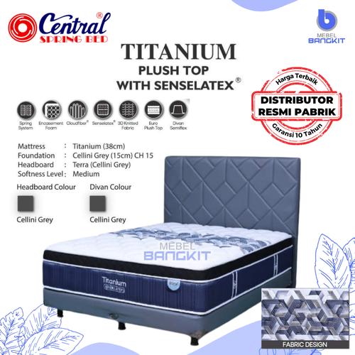 Jual Central Spring Bed Titanium Garansi 10th(90/100/120/160/180/200 ...