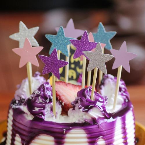 Jual Cake Topper Mini Star / Mini Love / Cupcake 10Pc - Ungu, Bintang ...