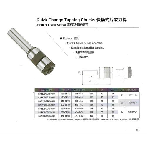 Jual ARBOR TAPPING D20-SF12 QUICK CHANGE TAPPING CHUCK HOLDER TAIWAN ...