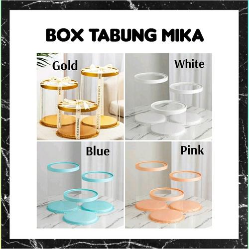 Jual Cake Box Tabung Mika Bulat Transparan Kotak Kue Transparant - Gold ...