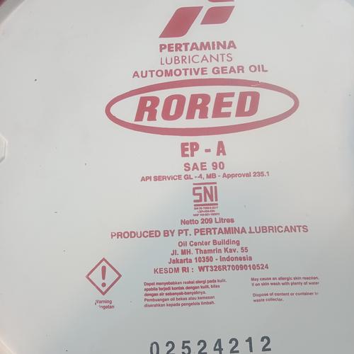 Jual Oli RORED EP-A SAE 90 Adalah Pelumas Gardan Dan Trasmisi Sae 90 ...