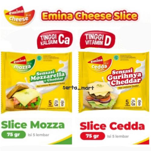 Jual Emina Cheese Slice - Keju Lembaran Emina Slice Mozza / Chedda 5's ...