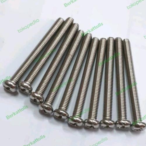 Jual baut jp m5×50 stainless machine screw baut bulat+ - Jakarta Utara - Berkattolls | Tokopedia