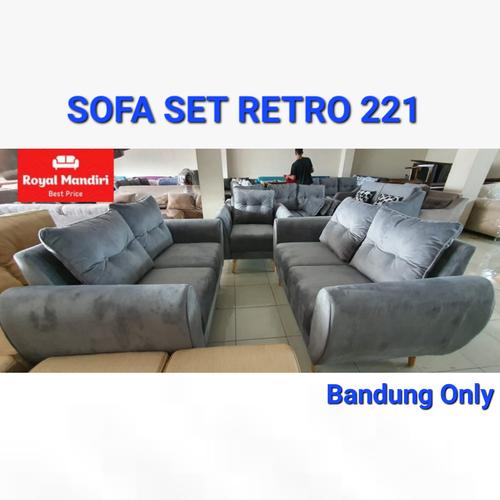 Jual SOFA SET PEGAS RETRO Midily FREE Meja Kaca - 321 Seat - Kota ...
