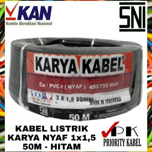 Jual Kabel Listrik Serabut KARYA NYAF 1x1,5 1x1.5 50 meter (50m) - Biru - Jakarta Barat ...