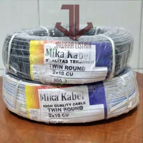 Jual KABEL MIKA 2X10 CU TWIN ROUND SERABUT HIGH QUALITY ROLLAN 100 ...