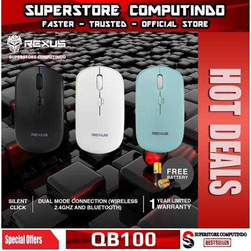 Promo Rexus QB100 Dual Mode Wireless Mouse & Bluetooth | Office Silent ...