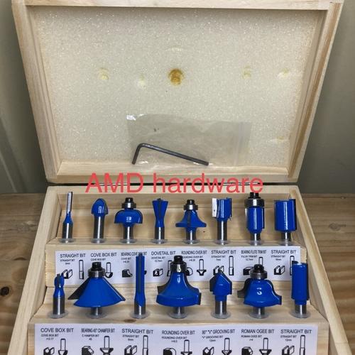 Jual PAKET 15 pcs MATA PROFIL ROUTER TRIMMER BIT SET 1/4" (benz,maktec ...