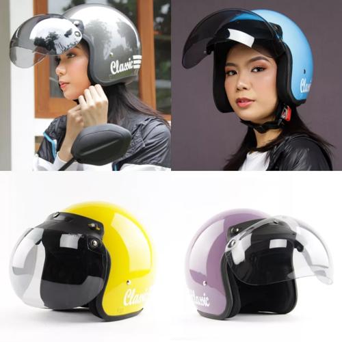 Jual HELM BOGO CLASSIC GARIS RETRO MOTOR DEWASA SNI - PUTIH - Putih, KC ...