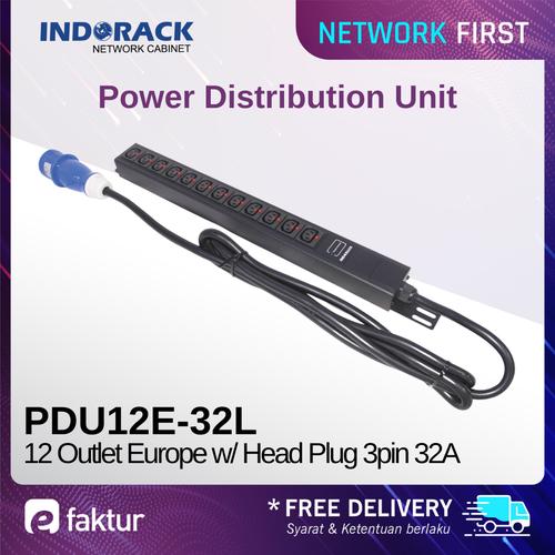 Jual Indorack PDU Power Distribution 12 Outlet Europe 32A w/ Head Plug ...