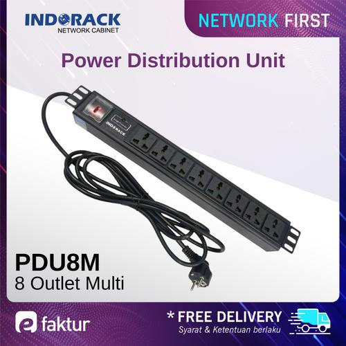 Jual PDU8M Indorack Power Distribution Unit 8 Outlet Multi Stop Kontak ...