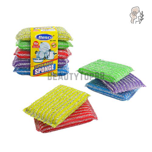 Jual Spons Busa Cuci Piring Warna Metalik / Spon Bantal Magic Sponge ...