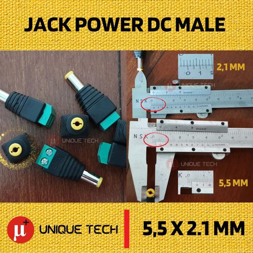 Jual JACK POWER DC MALE JANTAN ADAPTOR CCTV 5,5X2,1MM 5.5 MM KUNING ...