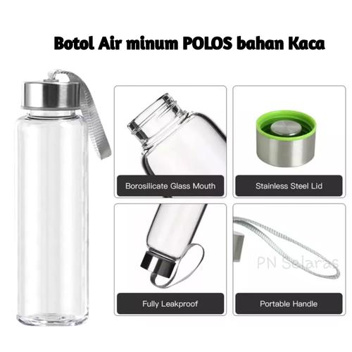 Jual Botol Air Minum Tumbler Polos Kaca Bening Transparan untuk ...