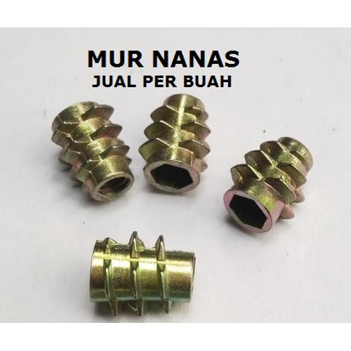 Jual Perbuah Mur Tanam m6 x 20 mm Penyambung Baut Dalam Kayu Knockdown ...