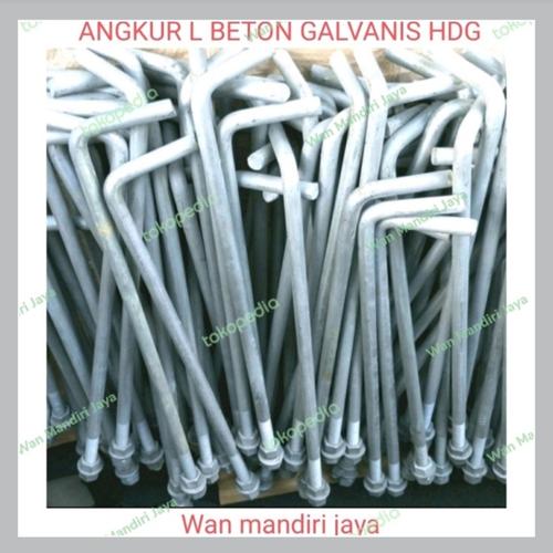 Jual angkur L beton HDG M24 x 25cm x 10cm + 2mur + 2ring ( Galvanis ...