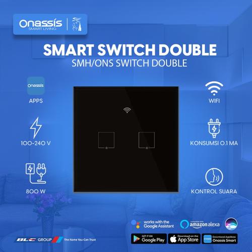 Jual Onassis Smart Home Wall Switch Double Saklar Pintar 2 Gang - Hitam ...
