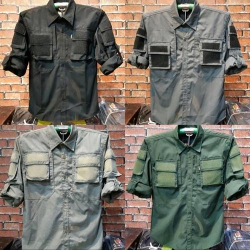 Jual kemeja tactical army kemeja tactical lengan panjang pria hijau ...