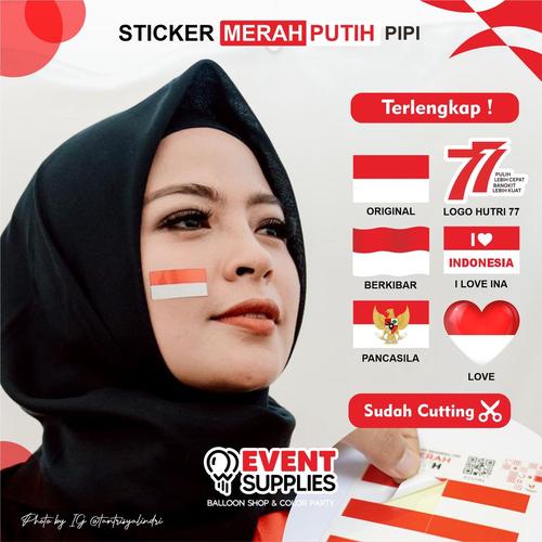 Jual [10Pcs] Sticker Pipi HUT RI Bendera Merah Putih / Stiker ...