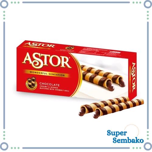 Jual SNACK WAFER ROLL STICK ASTOR DOUBLE CHOCOLATE COKELAT 150gr - Kota ...