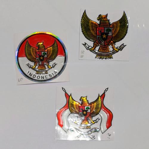 Jual emblem stiker timbul garuda merah putih sticker mobil motor laptop ...