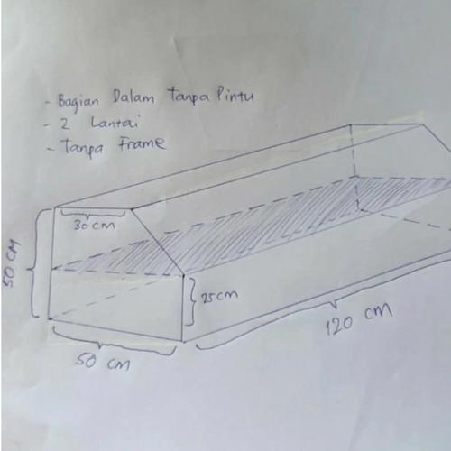 Jual etalase frameless kaca food display warteg cafe resto 120x50x50 ...