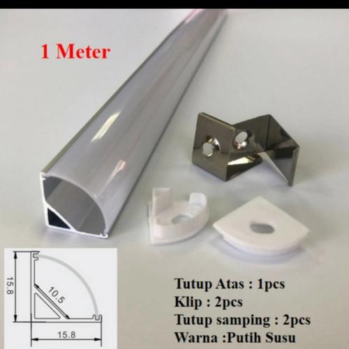 Jual kap rumah lampu led strip/hausing led strip aluminium siku doff ...
