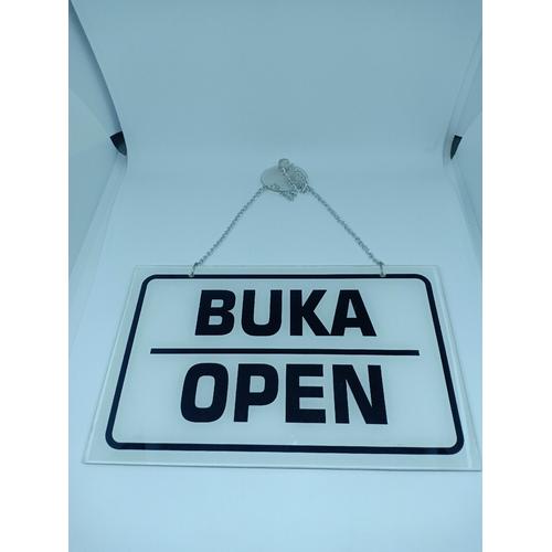Jual Papan Nama Acrylic Stiker Sign Board Buka/Open - Kab. Bantul ...