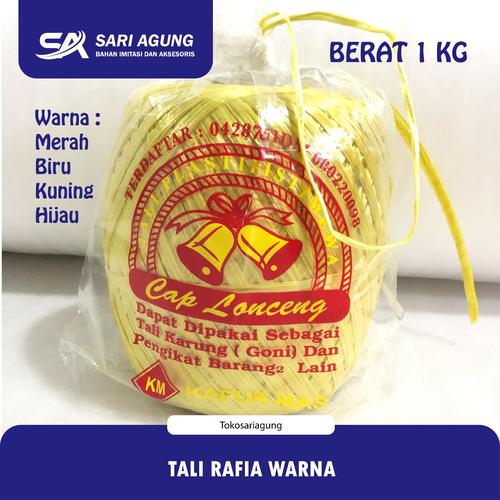 Jual TALI RAFIA WARNA 1 KG RAPIA PLASTIK CAP LONCENG - Merah - Kota ...