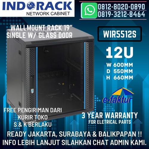 Jual INDORACK / WALLMOUNT 12U DEPTH 550MM 19 INCH / SINGLE DOOR ...