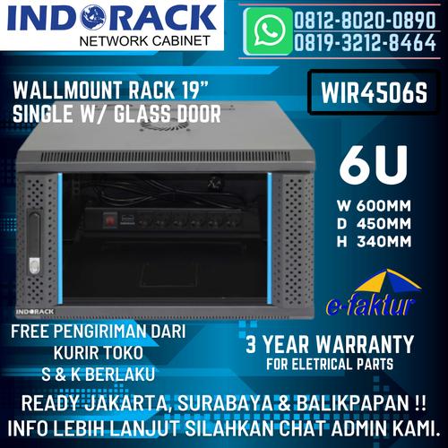 Jual INDORACK / WALLMOUNT 6U DEPTH 450MM 19 INCH / SINGLE DOOR ...