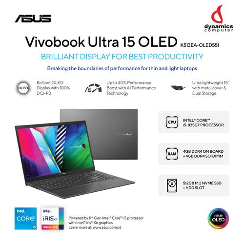 Jual Asus VivoBook Ultra 15 K513EA Oled551 i5 1135G7 4+4G 512G Win11 ...