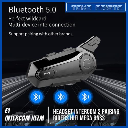 Jual Intercom Helm Wireless Waterproof E1 Headset Helmet Support 2 ...