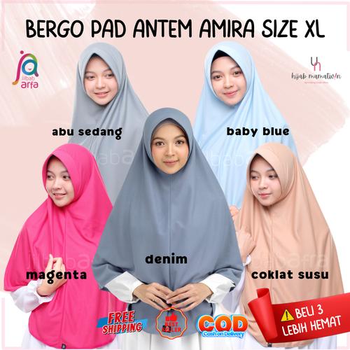 Jual Bergo Antem Kaos Instan AMIRA ukuran XL | Jilbab Afra - Hijau ...