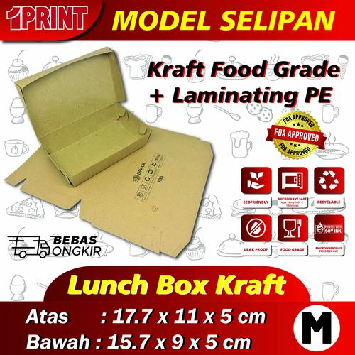 Jual Paper Lunch Box | Kotak Makan Kertas | Kemasan Makanan Kraft Size ...