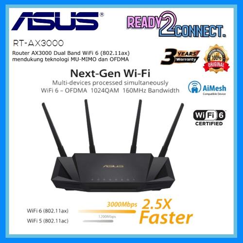 Jual ASUS RT-AX3000 Router AX3000 Dual Band WiFi 6 (802.11ax) MU-MIMO ...