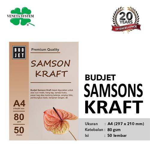 Jual Kertas Samson 80gr uk A4 / Samson Craft Coklat / Kertas Samson ...