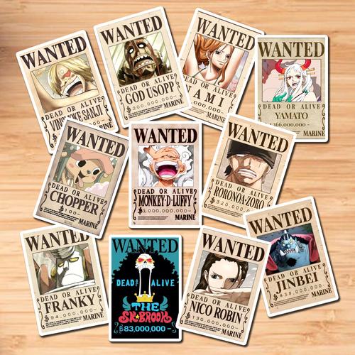 Jual 11 pcs Stiker / Sticker Vinil Anime One Piece Wanted Poster mini ...