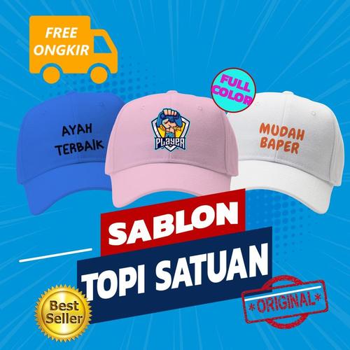 Jual TOPI CUSTOM BASEBALL CAP TULISAN NAMA SABLON GAMBAR DTF LOGO ...