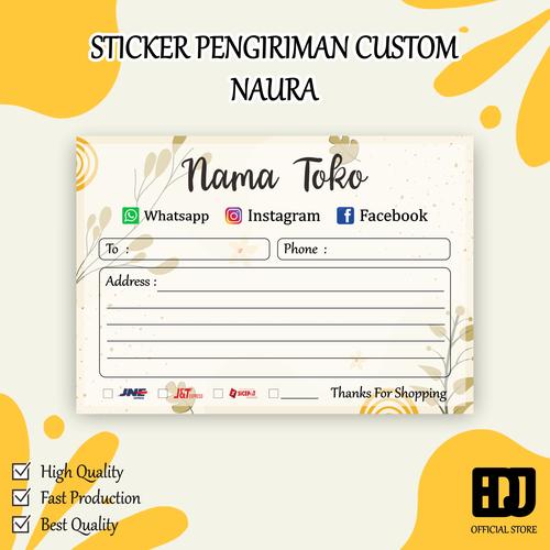Jual Naura / Stiker label pengiriman custom murah / shipping label ...