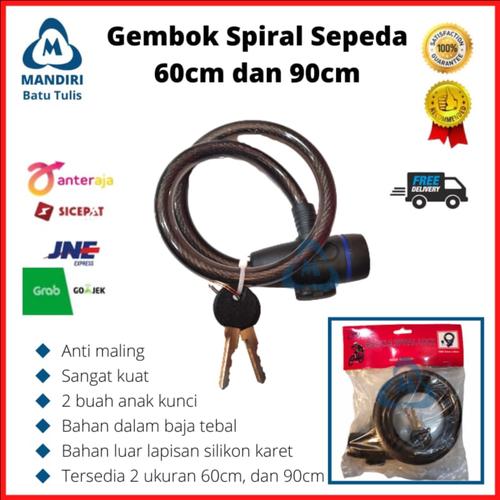 Jual Kunci Gembok spiral Sepeda Motor Helm - Konci Anti Maling 90cm 60cm - 60cm - Kota Bogor ...